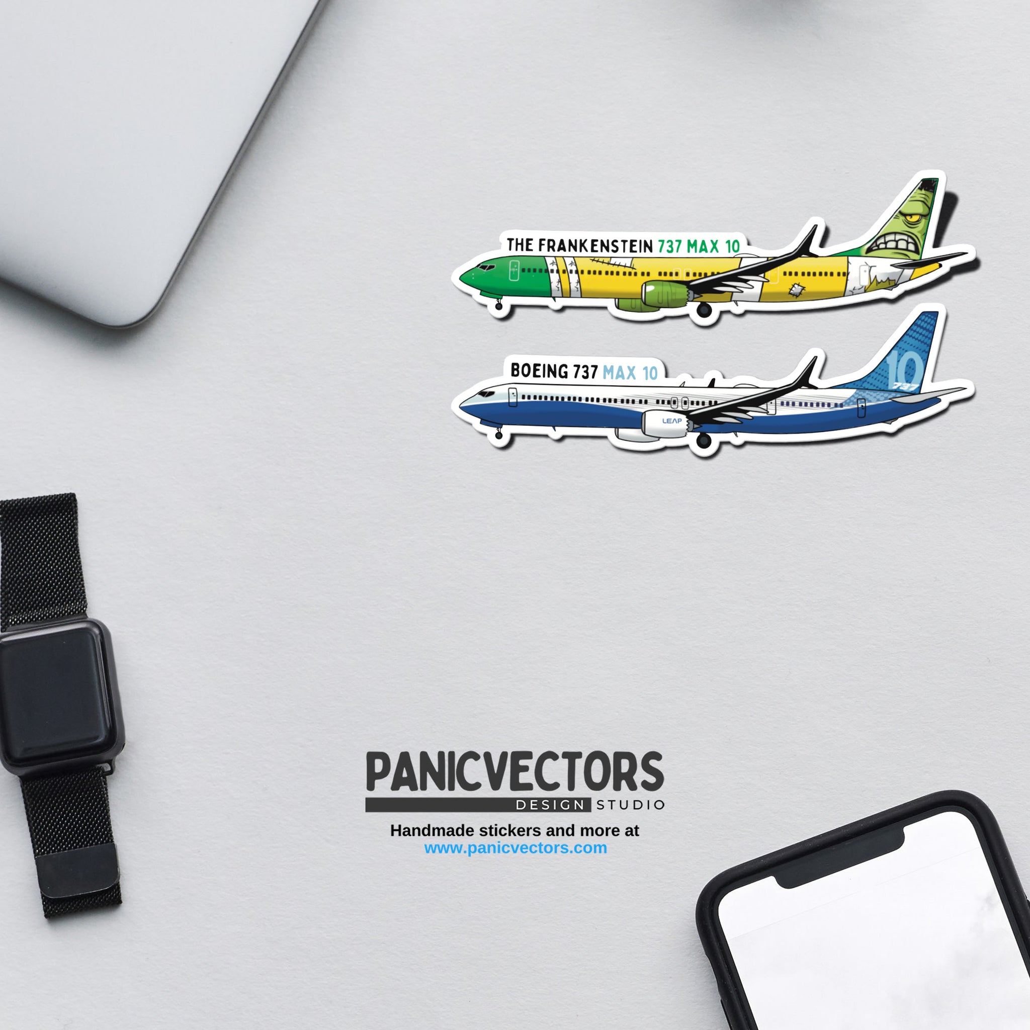 MAX 10 Boeing 737 "The Frankenstein" or Generic Vinyl Sticker – Panic ...